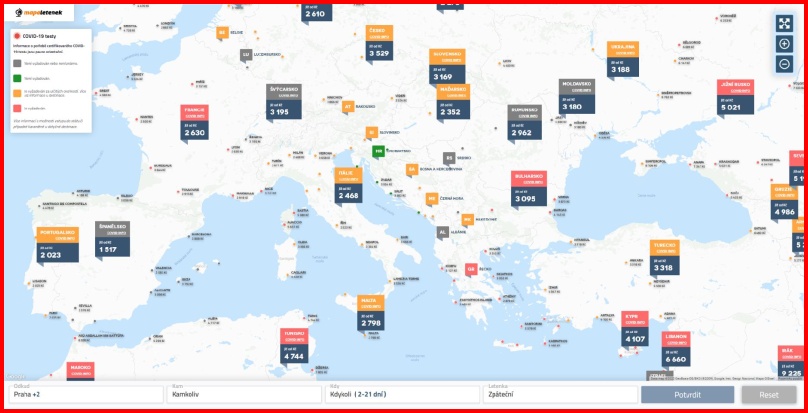 Letenky bezpečně. Mapa. Letuska.cz přináší nové možnosti při nákupu ...